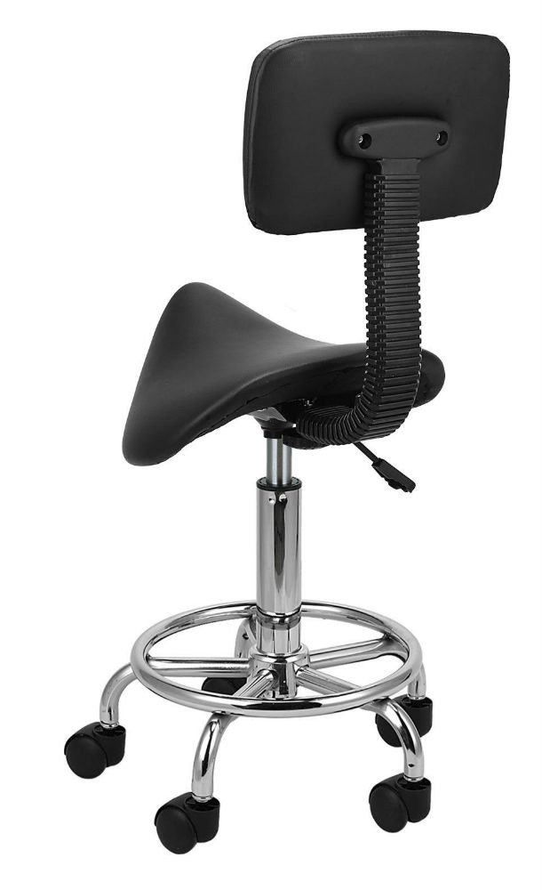Hydraulic Saddle Salon Stool Massage Chair Tattoo Facial Spa Office Backrest
