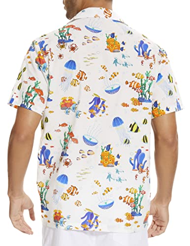 ZAFUL Men's Tropical Hawaiian Print Shirt Short Sleeve Relax Fit Vintage Button Down Shirts