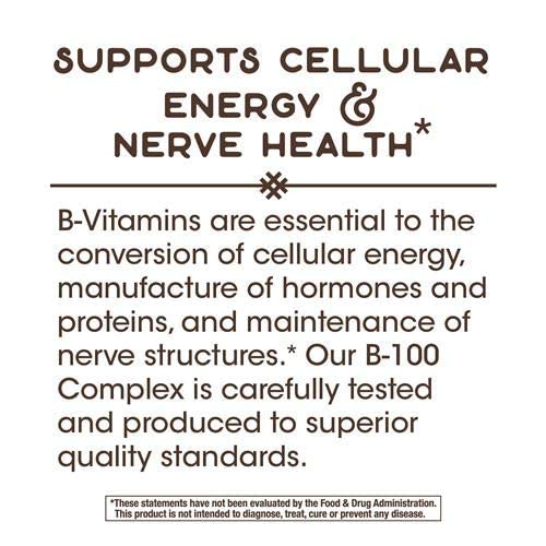 Natures Way Vitamin B-100 Complex Capsules For Energy And Nerves - 60 Ea