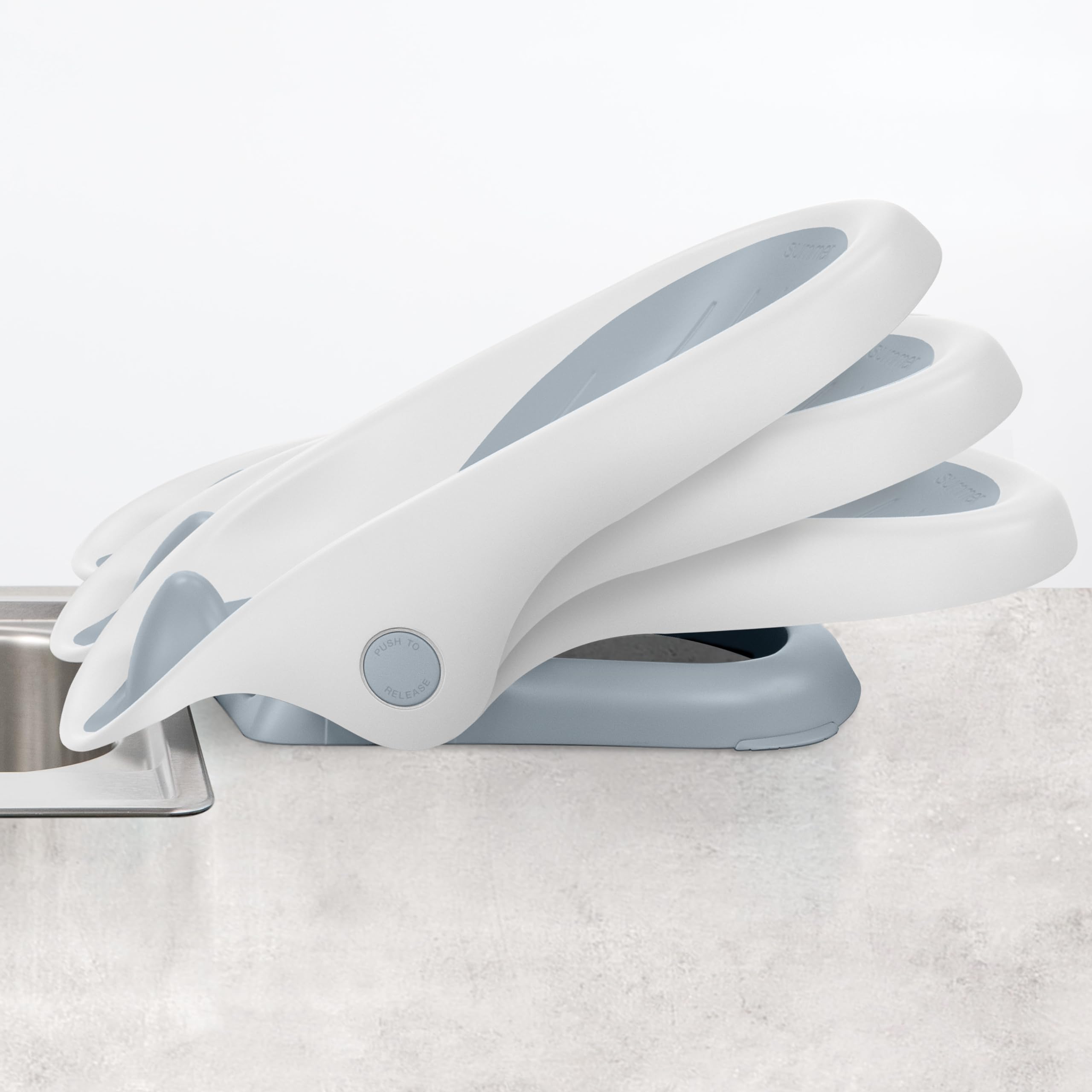 Summer Clean Rinse Baby Bather (Gray) β Bath Support for Use on the Counter, in the Sink or in the Bathtub, Has 3 Reclining Positions and Soft, Quick-Dry Material β Use from Birth until Sitting Up