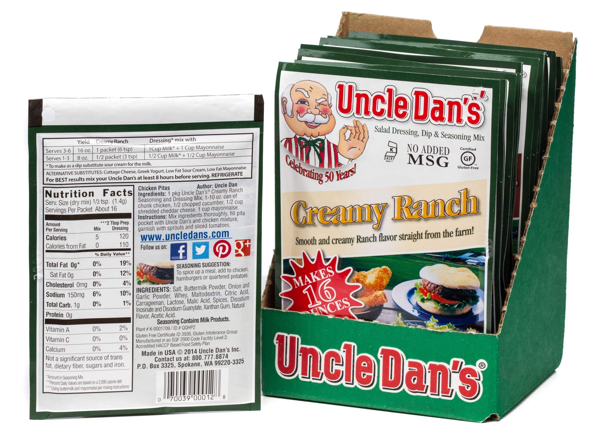 Uncle Dan’s, Creamy Ranch | Singles Packet – 0.75oz (Pack of 1)
