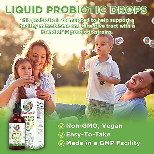 Stress Relief Vita-Beans for Kids & Liquid Probiotics 4oz Bundle by MaryRuth's | Natural Calm, Relaxation, Stress and Mood Support | Digestive Health | Gut Health & Immune Support