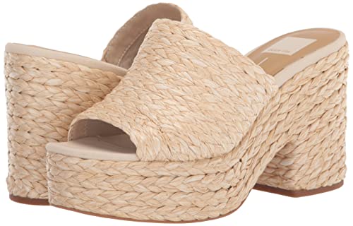 Dolce Vita Women's Elora Heeled Sandal, LT Natural Raffia, 10
