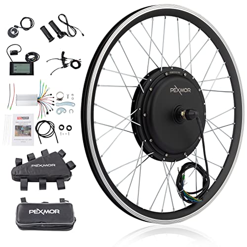PEXMOR Electric Bike Conversion Kit,36V 750W 24"/20" Front Wheel Ebike Conversion Kit, Electric Bicycle Hub Motor Kit with LCD Display/Controller/PAS/Brake Lever/Torque Arm (20 Inch)