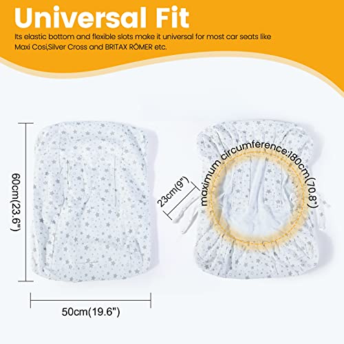 Orzbow Carseat Cover Liner Universal, 100% Cotton Carseat Cover Breathable Prevent Wear & Dirt Suitable Carseat (0-12m)