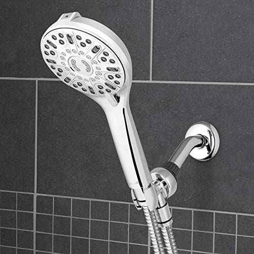 Waterpik ShowerClean Pro Hand Held Shower Head High Pressure Rinser With Built-in Power Jet Wash Shower Cleaner In Chrome, QCW-763ME