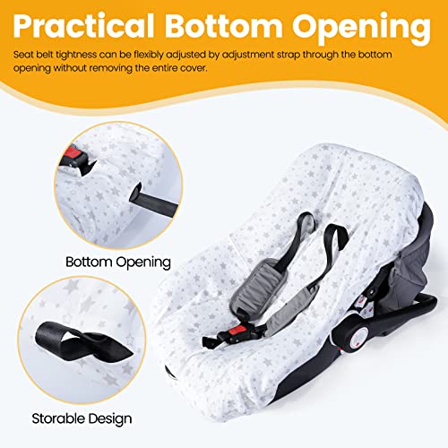 Orzbow Carseat Cover Liner Universal, 100% Cotton Carseat Cover Breathable Prevent Wear & Dirt Suitable Carseat (0-12m)