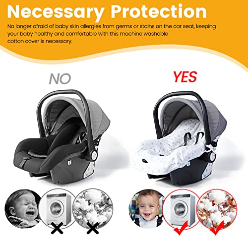 Orzbow Carseat Cover Liner Universal, 100% Cotton Carseat Cover Breathable Prevent Wear & Dirt Suitable Carseat (0-12m)
