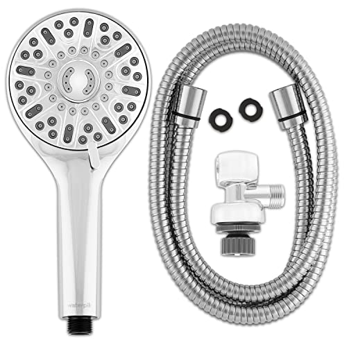 Waterpik ShowerClean Pro Hand Held Shower Head High Pressure Rinser With Built-in Power Jet Wash Shower Cleaner In Chrome, QCW-763ME