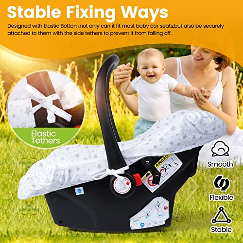 Orzbow Carseat Cover Liner Universal, 100% Cotton Carseat Cover Breathable Prevent Wear & Dirt Suitable Carseat (0-12m)