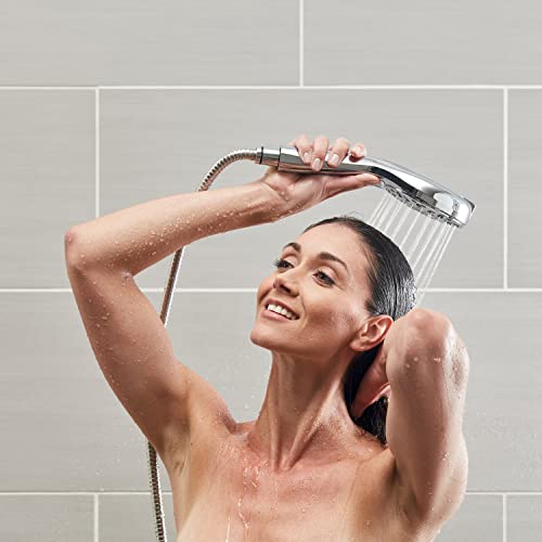 Waterpik ShowerClean Pro Hand Held Shower Head High Pressure Rinser With Built-in Power Jet Wash Shower Cleaner In Chrome, QCW-763ME