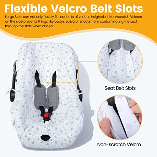 Orzbow Carseat Cover Liner Universal, 100% Cotton Carseat Cover Breathable Prevent Wear & Dirt Suitable Carseat (0-12m)