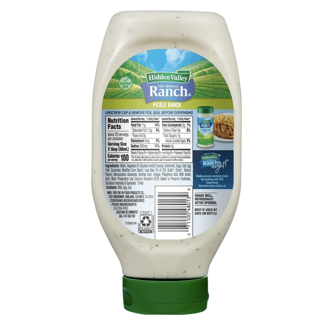 Pickle Flavored Hidden Valley Ranch Dressing - Pack of 1: 20 oz Bottle Dill Pickle Ranch Dressing - Hidden Valley Pickle Ranch Dip Bundled with Daily Gemz Spoon (1)