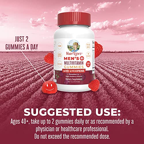 MaryRuth's Multivitamin for Men 40+ | Sugar Free | Vegan Mens Vitamins | Immune Support Daily Men's Multivitamin | Gummy Vitamins for Men | 60 Count