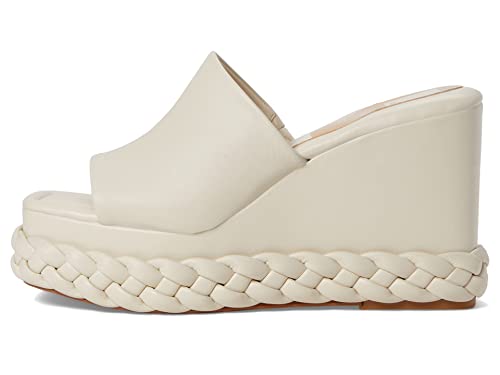 Dolce Vita Women's Elene Wedge Sandal, Ivory Leather, 9