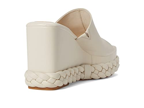 Dolce Vita Women's Elene Wedge Sandal, Ivory Leather, 9