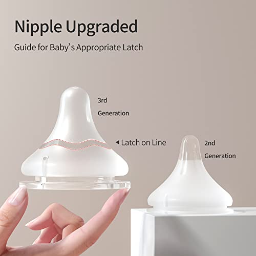 Pigeon PPSU Nursing Bottle Wide Neck, Streamlined Body, Natural Feel, Easy to Clean, White, 5.4 Oz (Pack of 2)