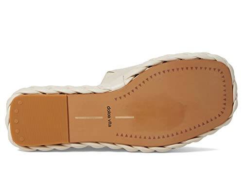 Dolce Vita Women's Elene Wedge Sandal, Ivory Leather, 9
