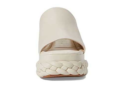 Dolce Vita Women's Elene Wedge Sandal, Ivory Leather, 9