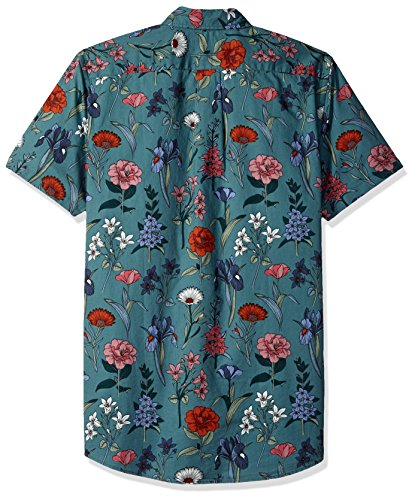 Goodthreads Men's Slim-Fit Short-Sleeve Printed Poplin Shirt, Wallpaper Floral, XX-Large