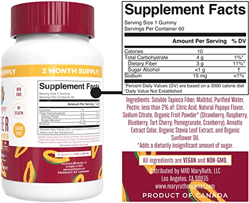 Teen Multivitamin Gummies & Fiber Gummies for Adults Bundle by MaryRuth's | Vitamin C, D and E, B Vitamins | Biotin | Immune Support | Energy, Skin & Hair | Prebiotics | Gut Health & Digestion Support