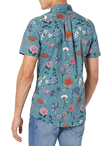Goodthreads Men's Slim-Fit Short-Sleeve Printed Poplin Shirt, Wallpaper Floral, XX-Large