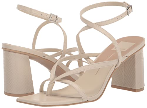 Dolce Vita Women's PAROO Heeled Sandal, Ivory Leather, 8