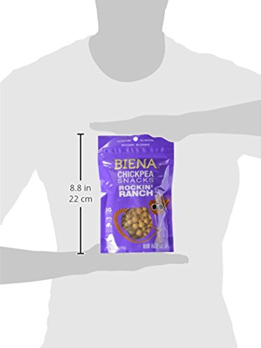 BIENA Chickpea Snacks - Crunchy Roasted Chickpeas - High Fiber Vegan Protein Snacks for Adults and Kids - 5 Ounce Individual Pack - Rockin' Ranch