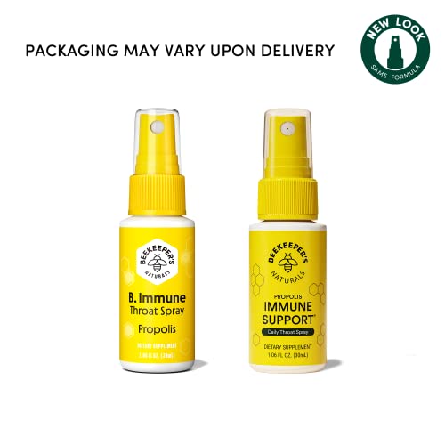 BEEKEEPER'S NATURALS Propolis Throat Spray - 95% Bee Propolis Extract - Natural Immune Support & Sore Throat Relief - Antioxidants, Keto, Paleo, Gluten-Free (1.06 oz)