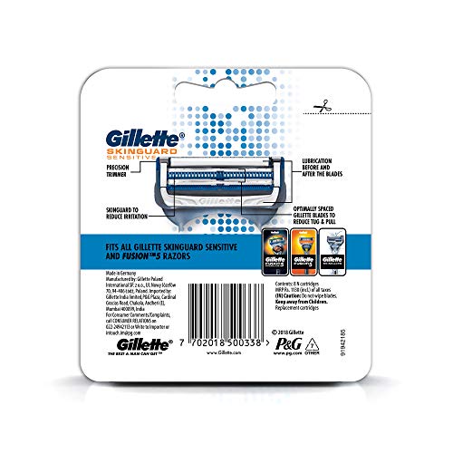 Gillette Skinguard Manual Shaving Razor Blades- pack of 8 cartridges