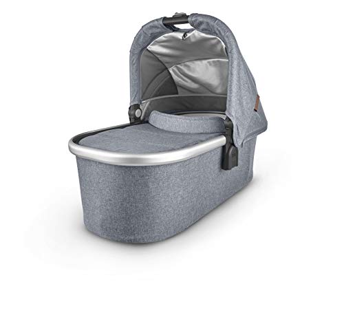 UPPAbaby Cruz V2 Stroller - Gregory (Blue Marl/Silver/Saddle Leather) + Bassinet - Gregory (Blue Marl/Silver)