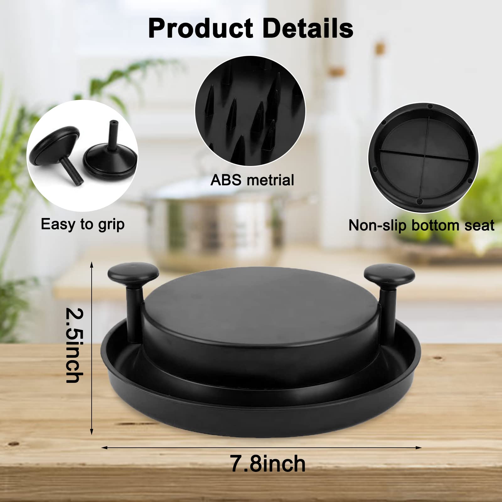 Chicken Shredder, Alternative to Bear Claws Meat Shredder, Meat Shredding Tool with Handles and Non-Skid Base Suitable for Pulled Pork, Beef and Chicken (Gray)