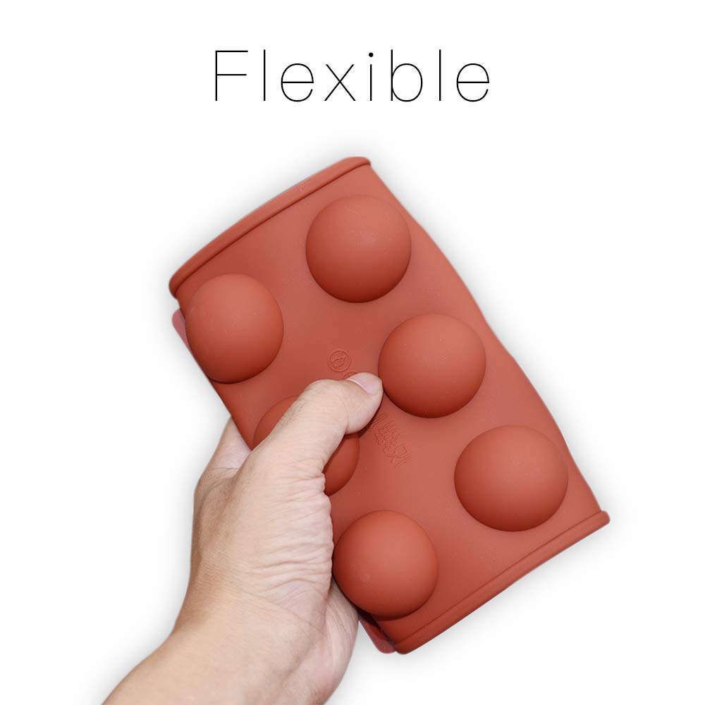 homEdge Mini 24-Cavity Semi Sphere Silicone Mold, 3 Packs Baking Mold for Making Chocolate, Cake, Jelly, Dome Mousse-Pay Atenntion to the Size