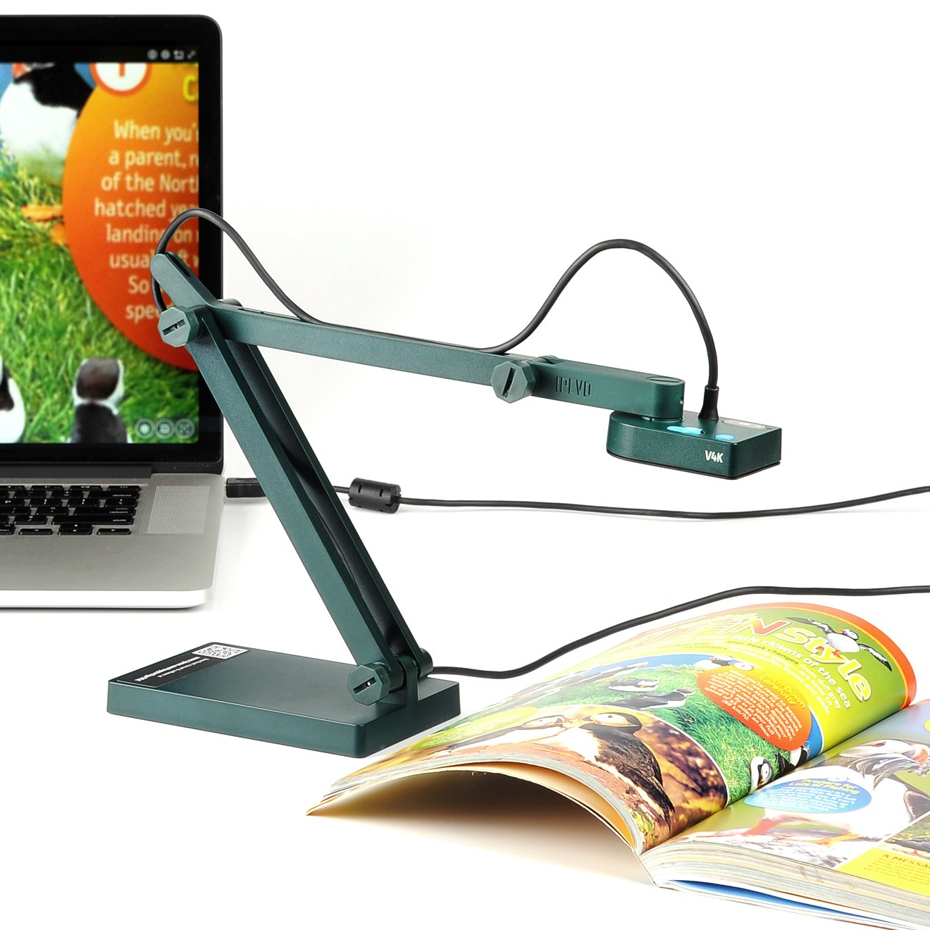 IPEVO V4K Ultra High Definition 8MP USB Document Camera β Mac OS, Windows, Chromebook Compatible for Live Demo, Web Conferencing, Distance Learning, Remote Teaching