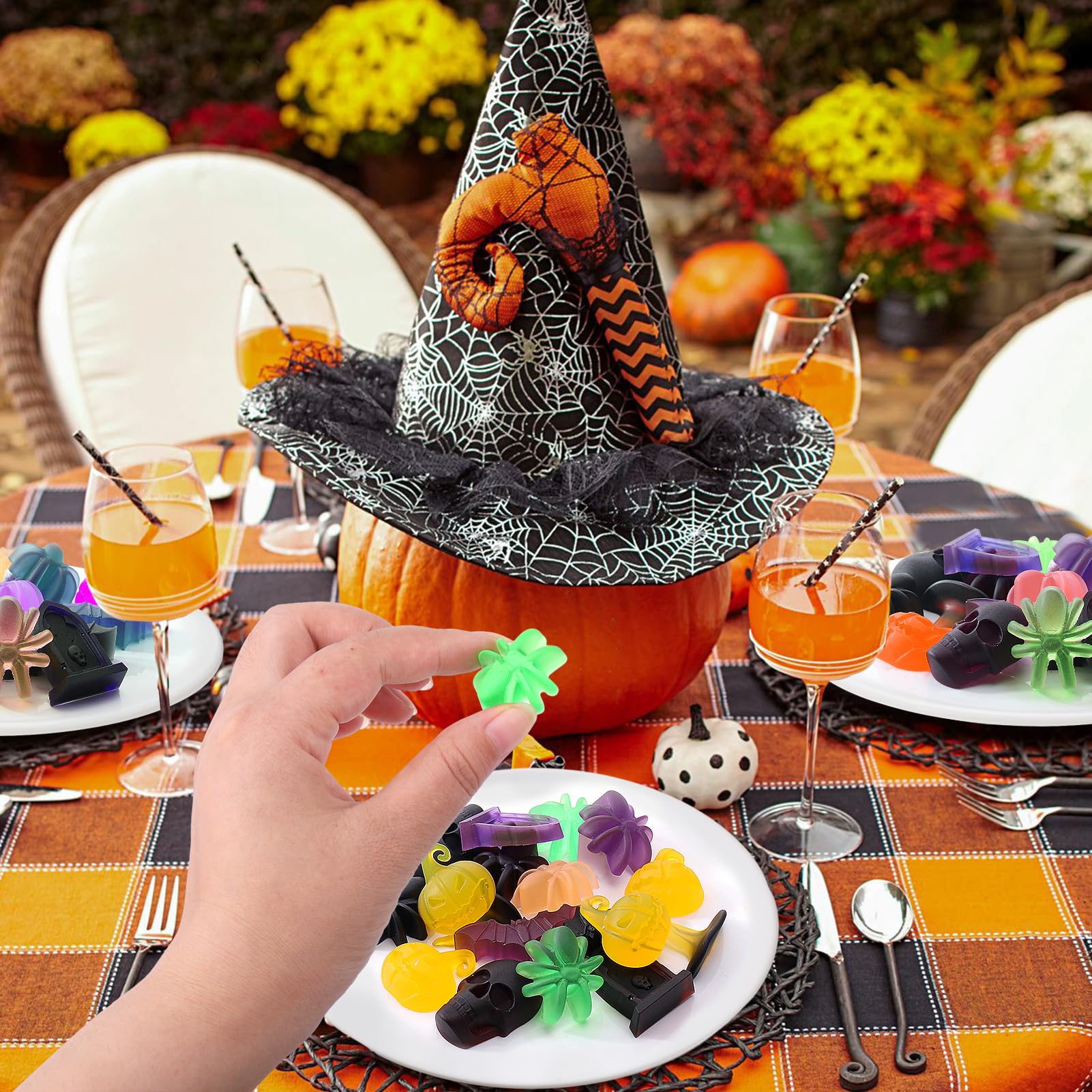 AIERSA Halloween Candy Gummy Molds, 2 Pcs Halloween Silicone Mold with 1 Pcs Dropper for DIY Halloween Gummies, Candy, Jelly, Chocolate, Jello