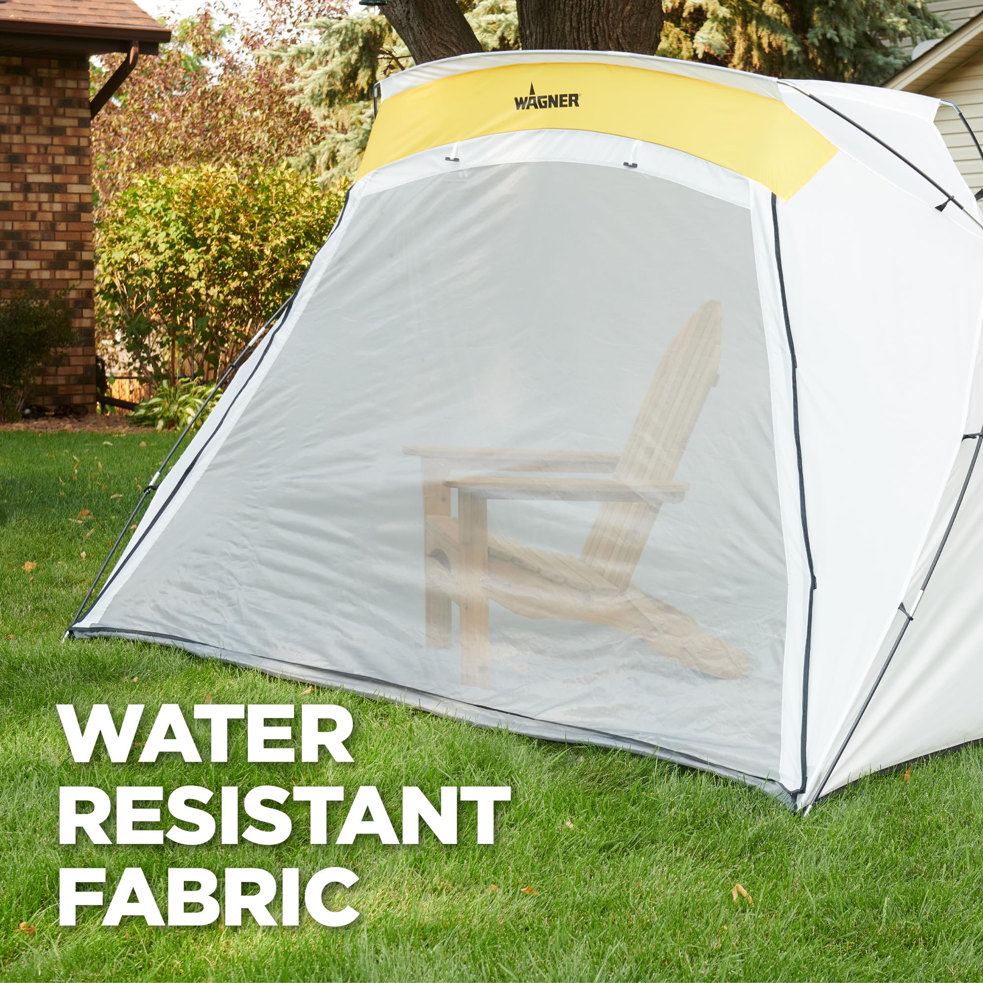 Wagner Spraytech C900038.M Large Spray Shelter with Built-In Floor & Screen, Portable Paint Booth for DIY Spray Painting, Hobby Paint Booth Tool Painting Station, Spray Paint Tent, White, Yellow