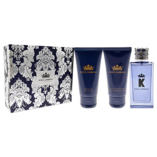 Dolce & Gabbana K 3.3oz EDP Spray, 1.6oz Shower Gel, 1.6oz After Shave Balm Men 3 Pc Gift Set