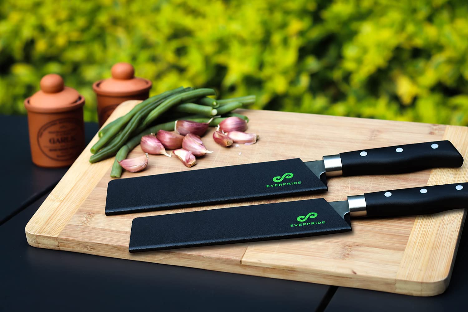 EVERPRIDE 8 Inch Chef Knife Sheath Set (2-Piece Set) Universal Blade Edge Cover Guards for Chef and Kitchen Knives β Durable, BPA-Free, Felt Lined, Sturdy ABS Plastic β Knives Not Included