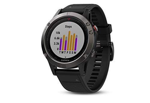 Garmin fÄnix 5, Premium and Rugged Multisport GPS Smartwatch, Slate Gray/Black Band, 47 MM