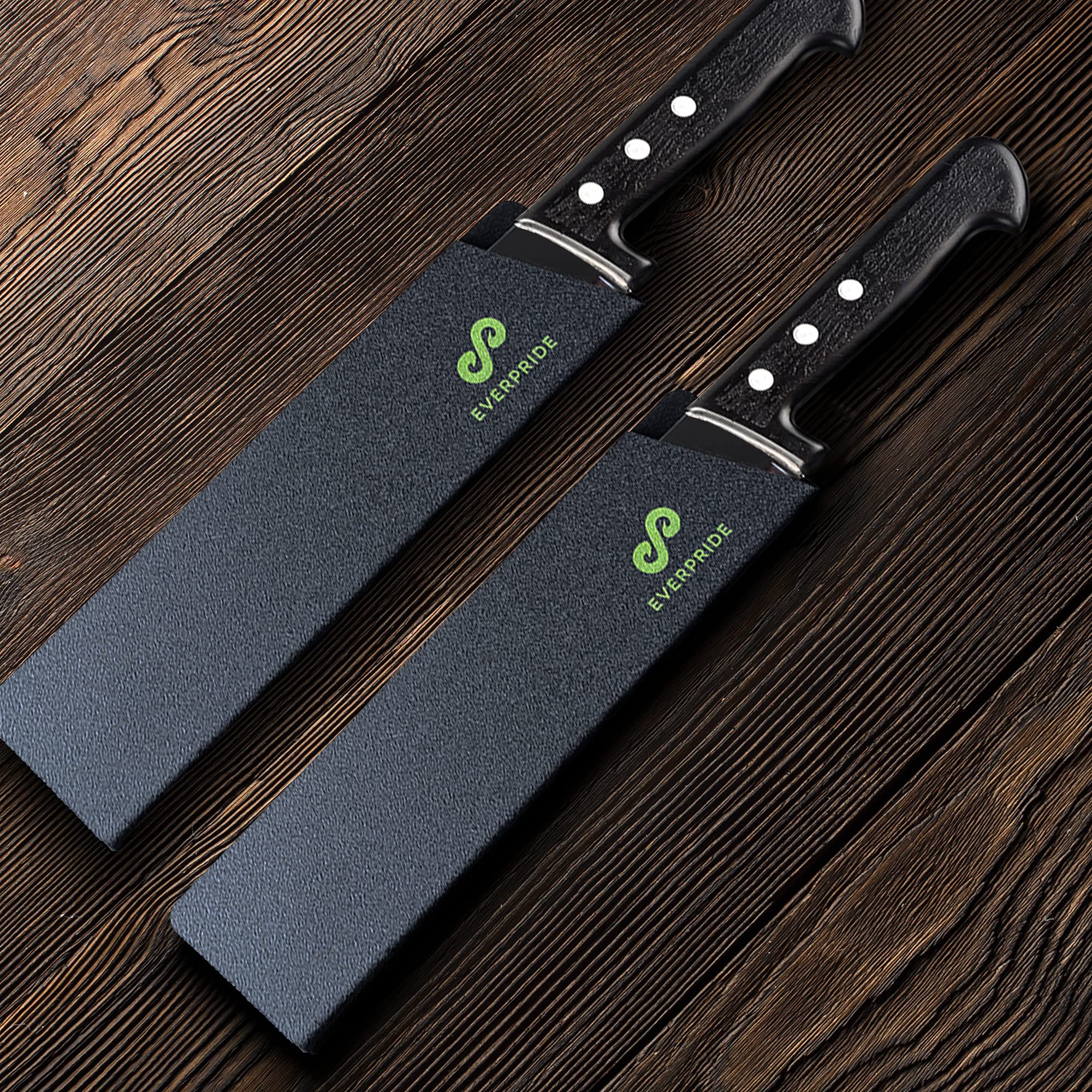 EVERPRIDE 8 Inch Chef Knife Sheath Set (2-Piece Set) Universal Blade Edge Cover Guards for Chef and Kitchen Knives β Durable, BPA-Free, Felt Lined, Sturdy ABS Plastic β Knives Not Included