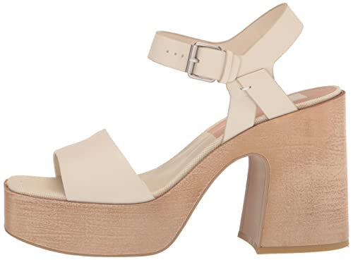 Dolce Vita Women's Wallis Heeled Sandal, Ivory Leather, 10