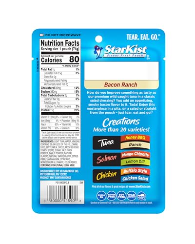 StarKist Tuna Creations Bacon Ranch, 2.6 Oz, Pack of 24