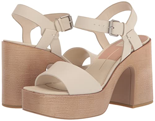 Dolce Vita Women's Wallis Heeled Sandal, Ivory Leather, 10