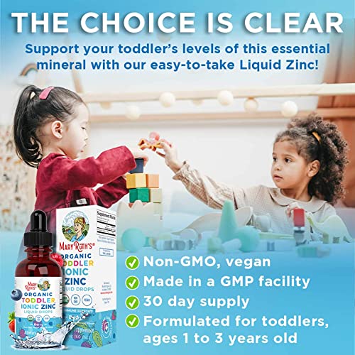 Toddler Liquid Ionic Zinc & Elderberry Syrup USDA Organic Liquid Drops for Toddlers Bundle by MaryRuth’s | Immune Support | Cellular Health | Overall Health for Toddlers.