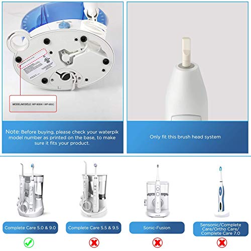 Brush Heads for Waterpik Complete Care 5.0 & 9.0, 4-Pack, Black