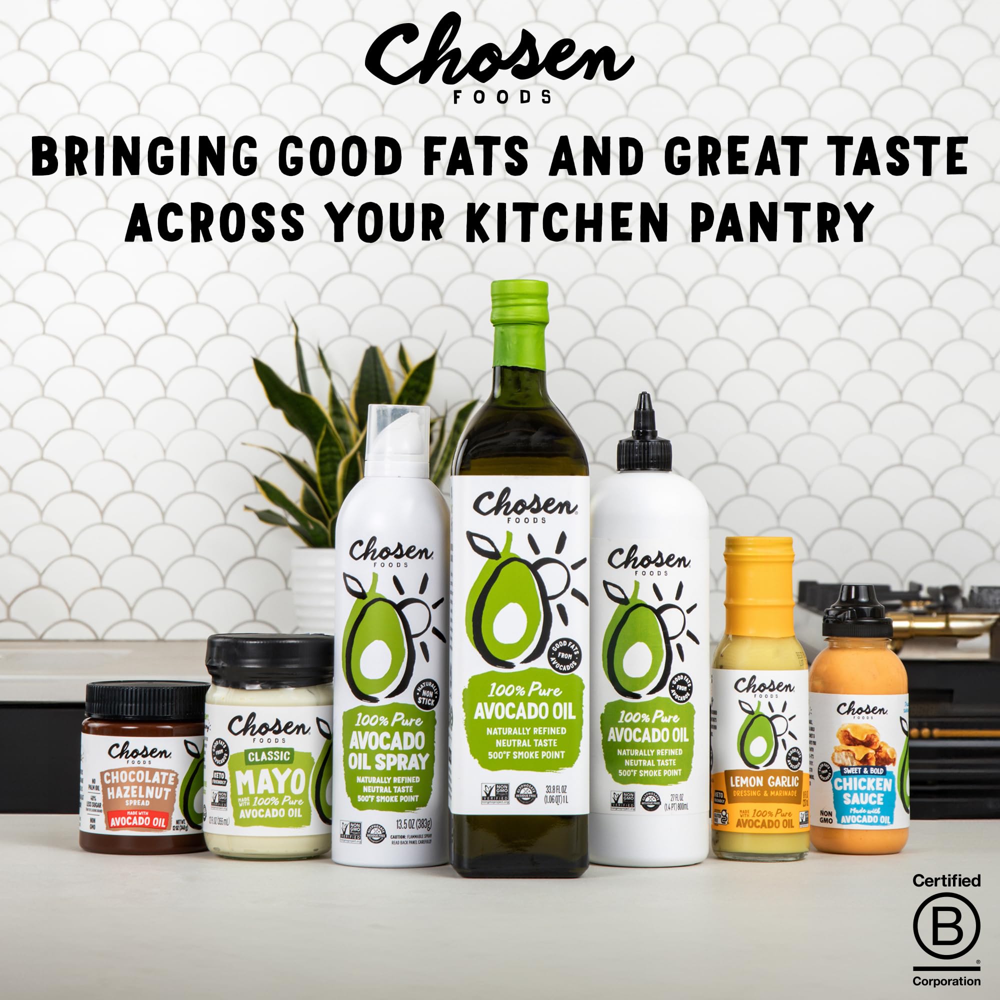 Chosen Foods Avocado Oil-Based Ranch Salad Dressing and Marinade, Keto Diet Friendly, Gluten Free, Low-Carb Sauce (8 oz)
