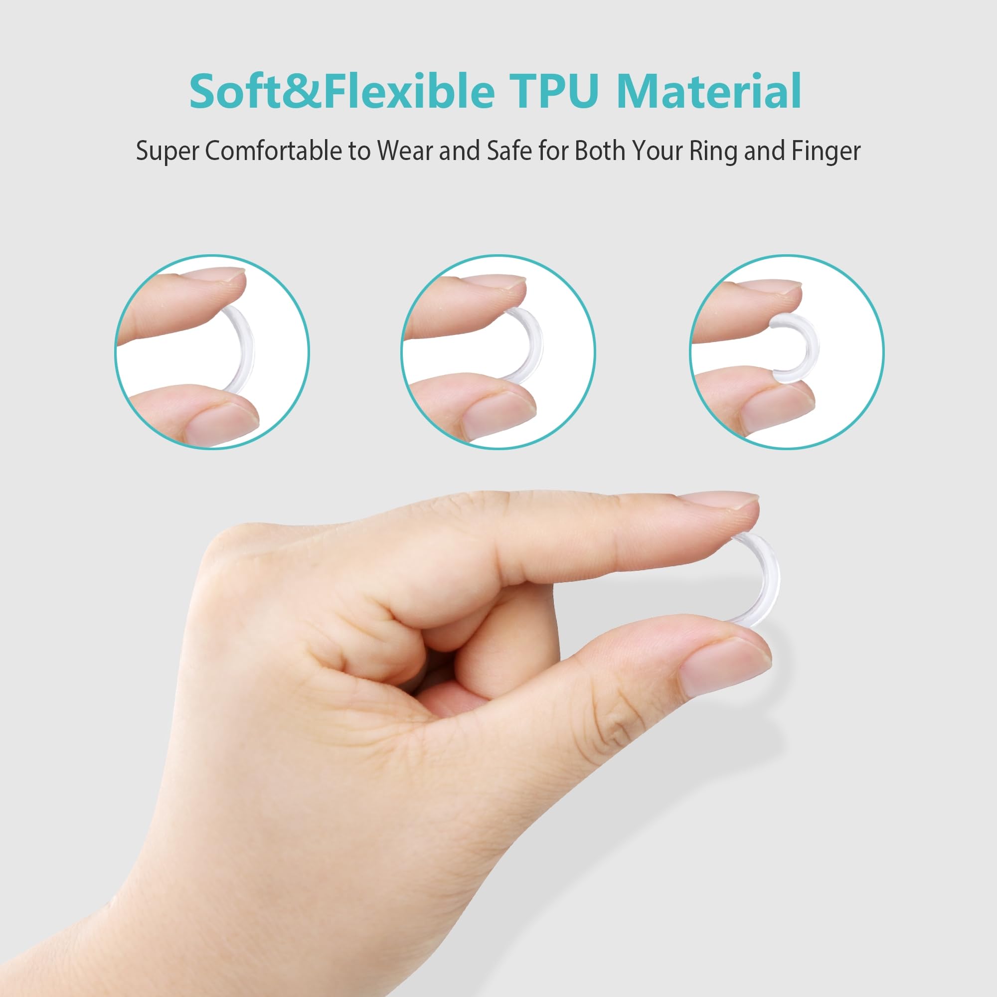 Invisible Ring Size Adjuster for Loose Rings Ring Adjuster Sizer Fit Thin Rings with Jewelry Polishing Cloth