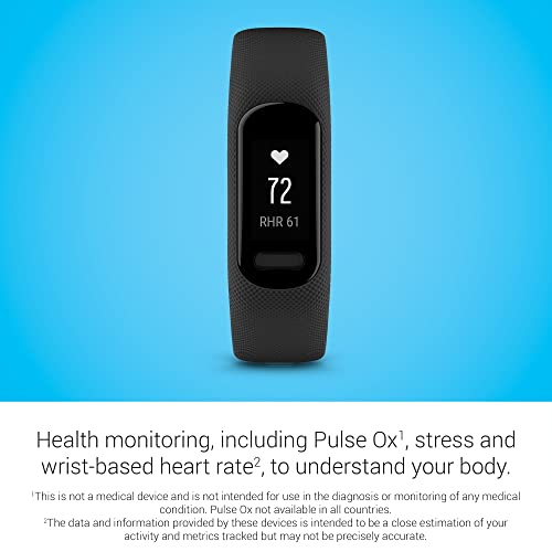 Garmin vívosmart® 5, Fitness Tracker, Long-Lasting Battery, Simple Design, Black Large