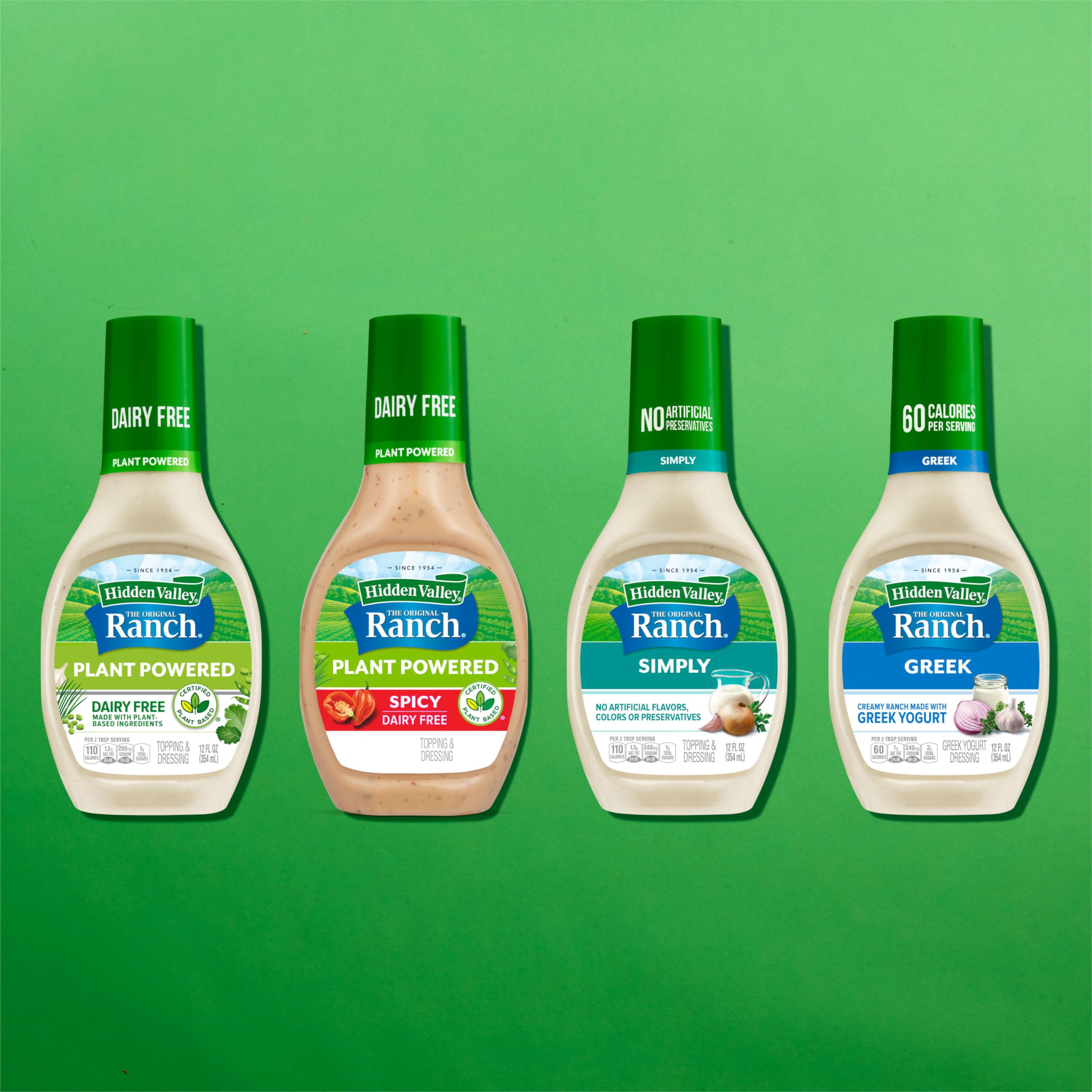 Hidden Valley The Original Ranch Plant Powered Dairy Free Ranch Salad Dressing and Topping, 12 Fluid Ounces (Package May Vary)
