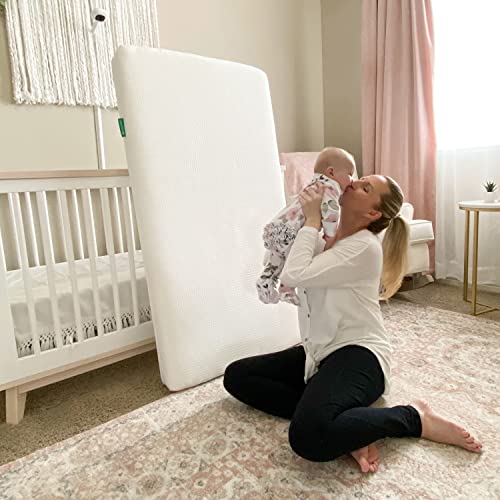 Newton Baby Essential Crib Mattress and Toddler Bed - 100% Breathable Proven to Reduce Suffocation Risk, 100% Washable, 2-Stage, Non-Toxic, Better Than Organic - Removable Cover Included, White